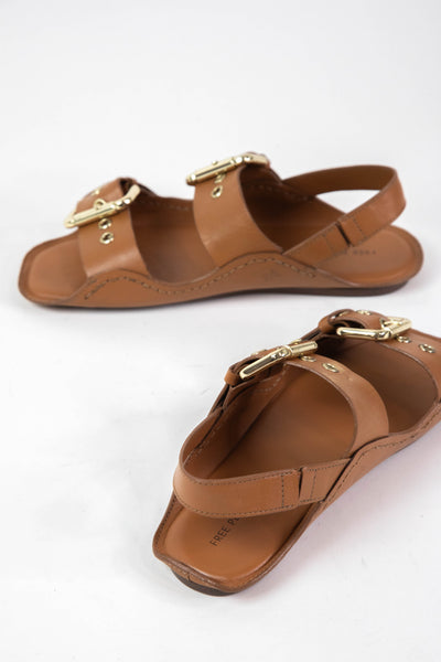 Blossom Buckle Sandal, Luggage Leather | Free People – North