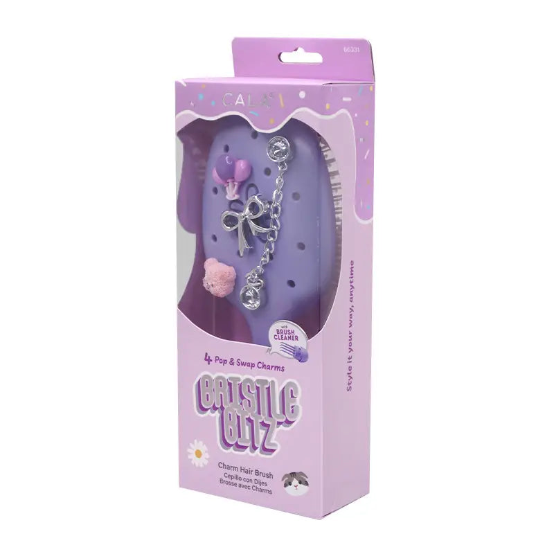 Cala Bristle Bitz Charm Hair Brush, Purple – North & Main Clothing Company