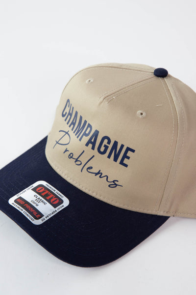 Champagne Problems Hat, Khaki/Navy – North & Main Clothing Company
