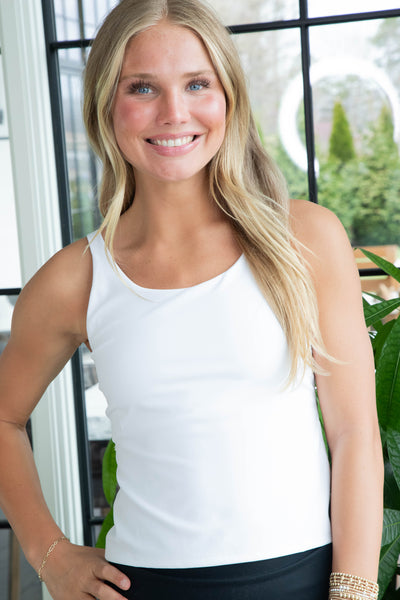 Power Boost Shelf Tank, Vivid White | SPANX – North & Main Clothing Company