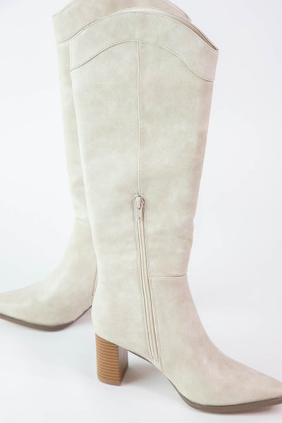 Bonnye Tall Pointed Toe Boot, Ivory | Coconuts by Matisse – North ...